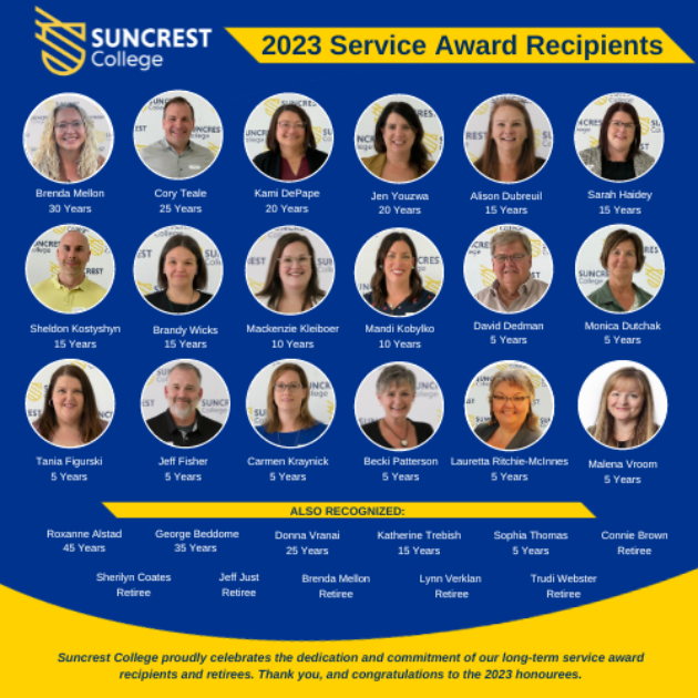 Suncrest College - Suncrest Celebrates 2023 Service Award Recipients